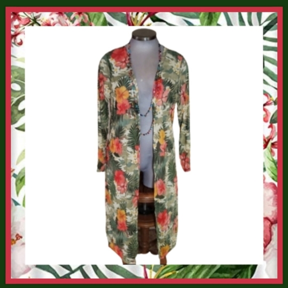 Rouge! | Swim | Pretty Tropical Hibiscus Camo Mesh Duster Nwt | Poshmark